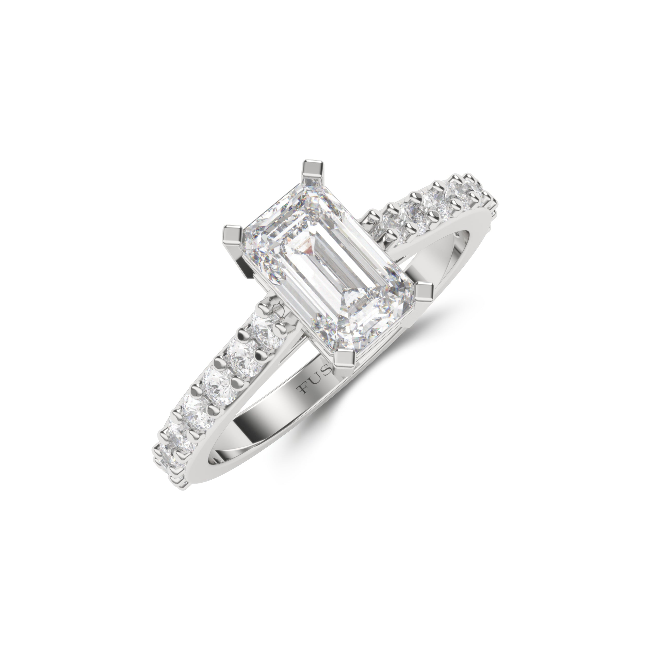 Flame Emerald Cut Diamond Engagement Ring | Fuster Legacy